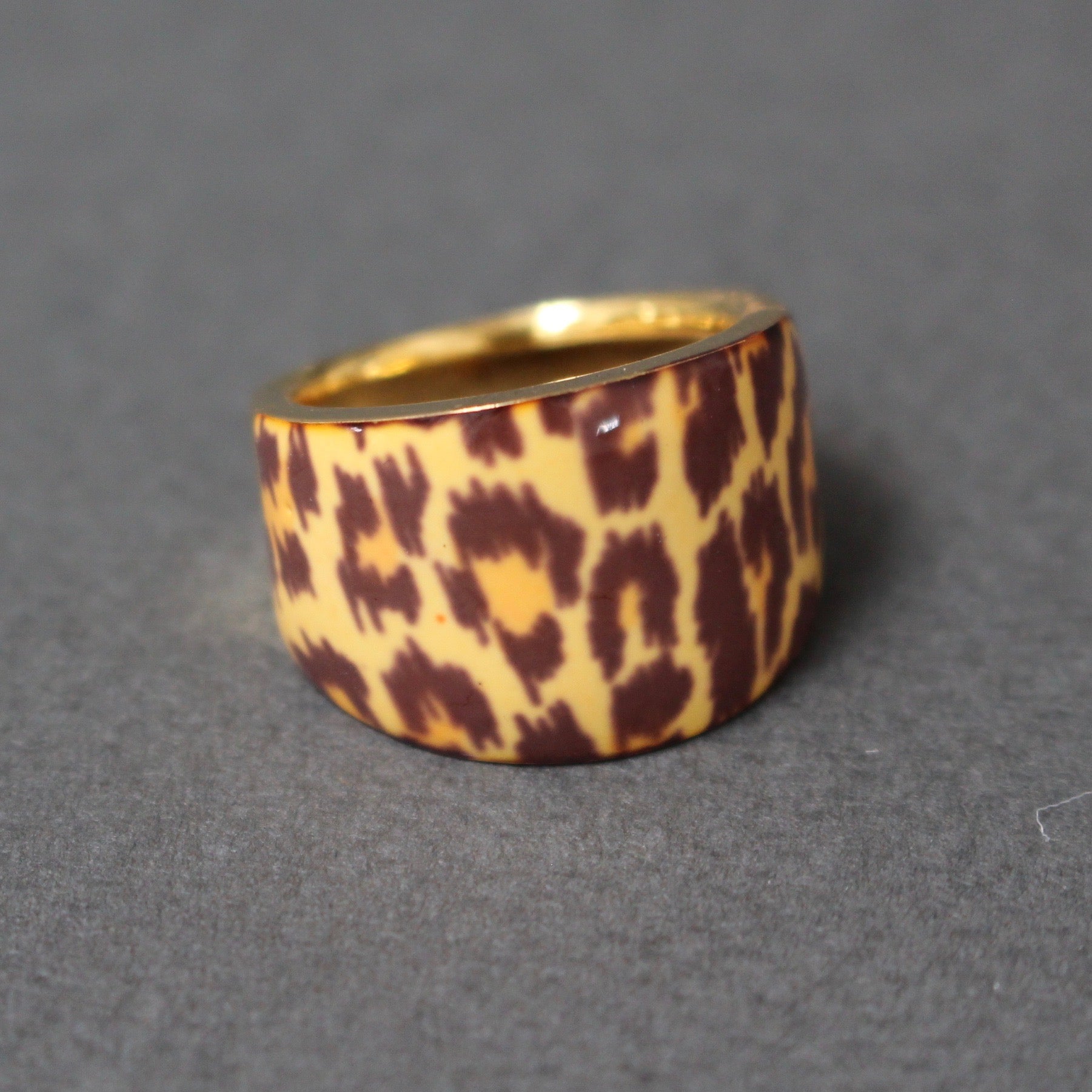 Mid-Century 21 Ct Gold Enamelled Leopard Print Ring – Bureau of ...
