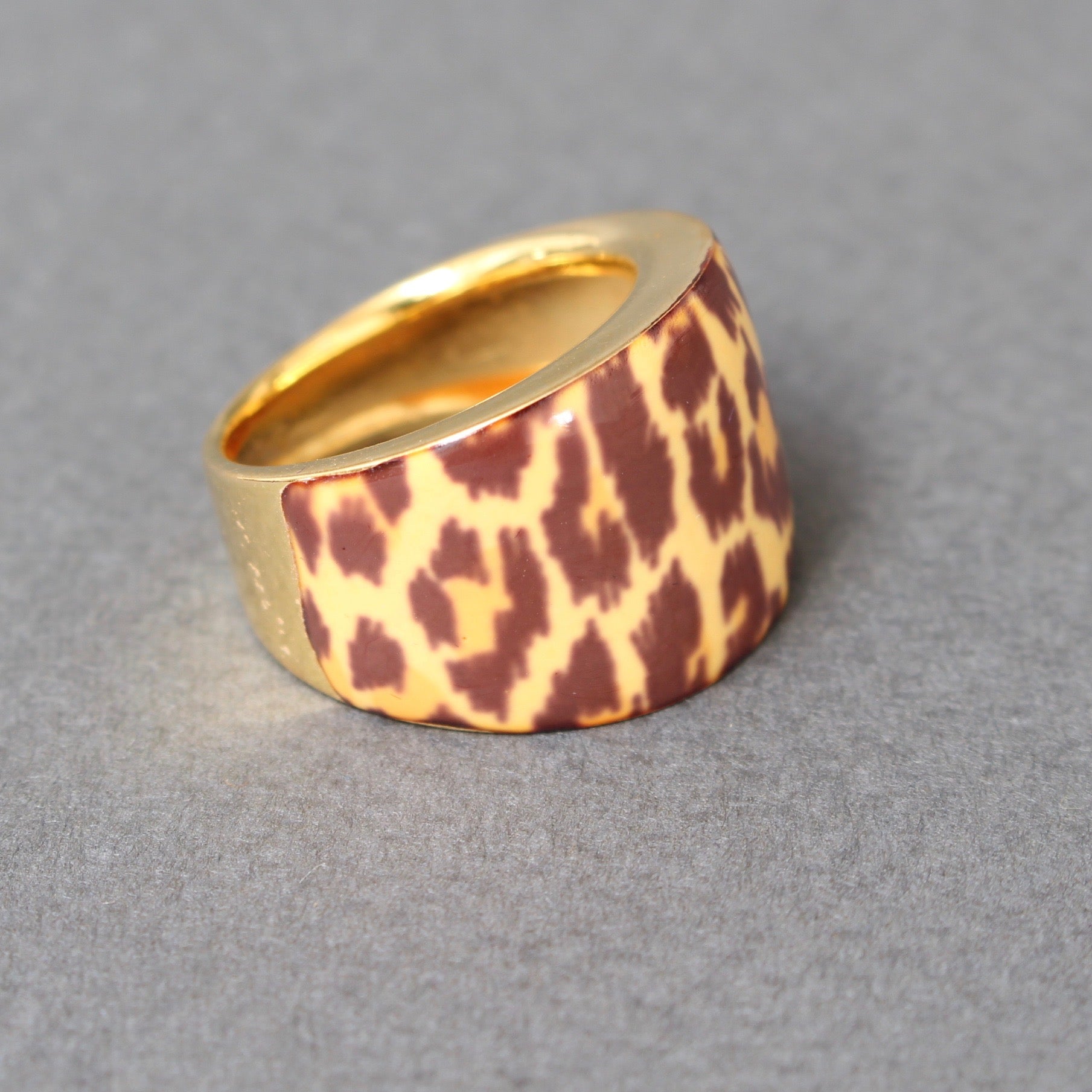Mid-Century 21 Ct Gold Enamelled Leopard Print Ring – Bureau of ...