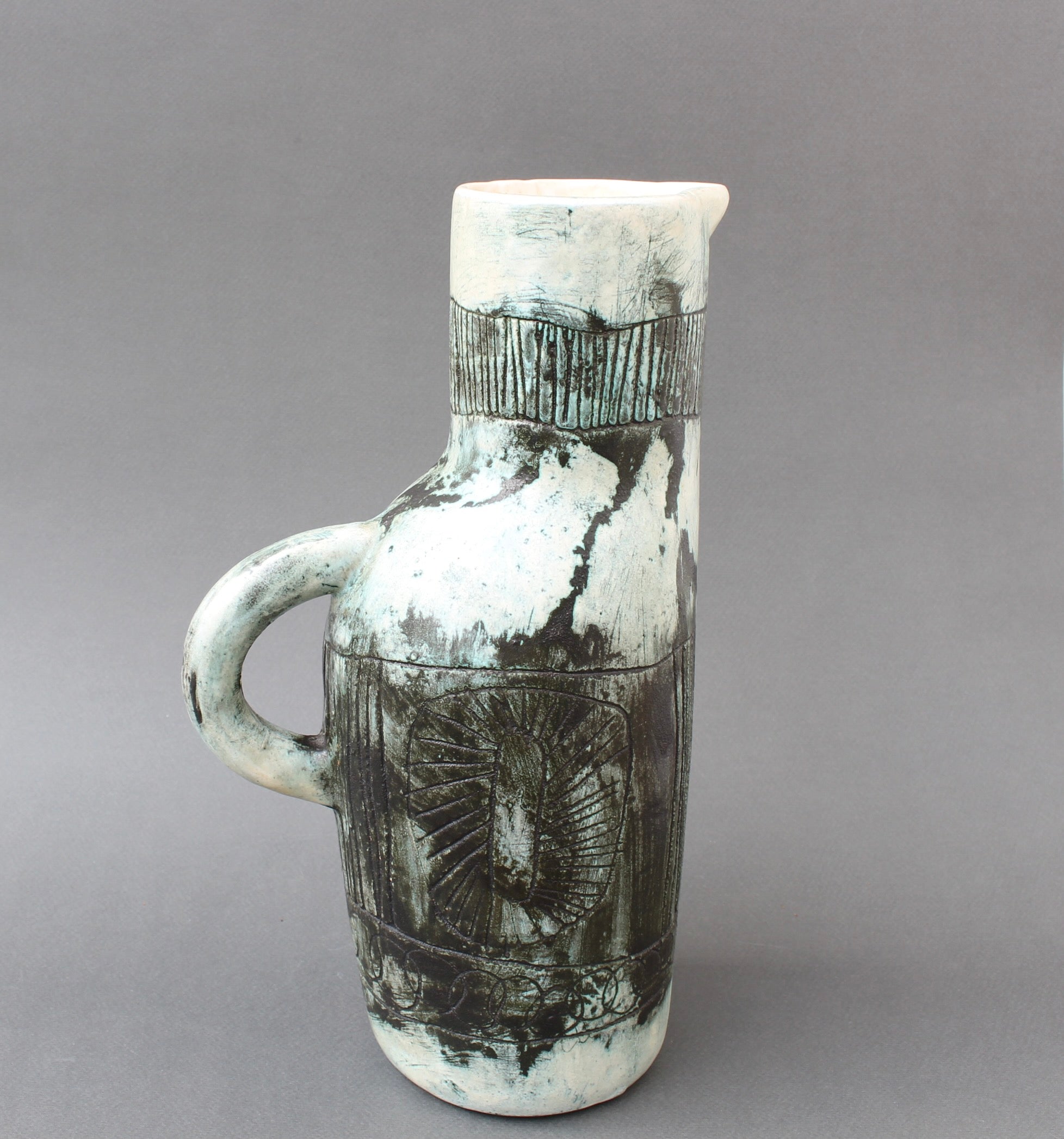 Mid-Century French Ceramic Pitcher / Vase by Jacques Blin and Jean Rus ...