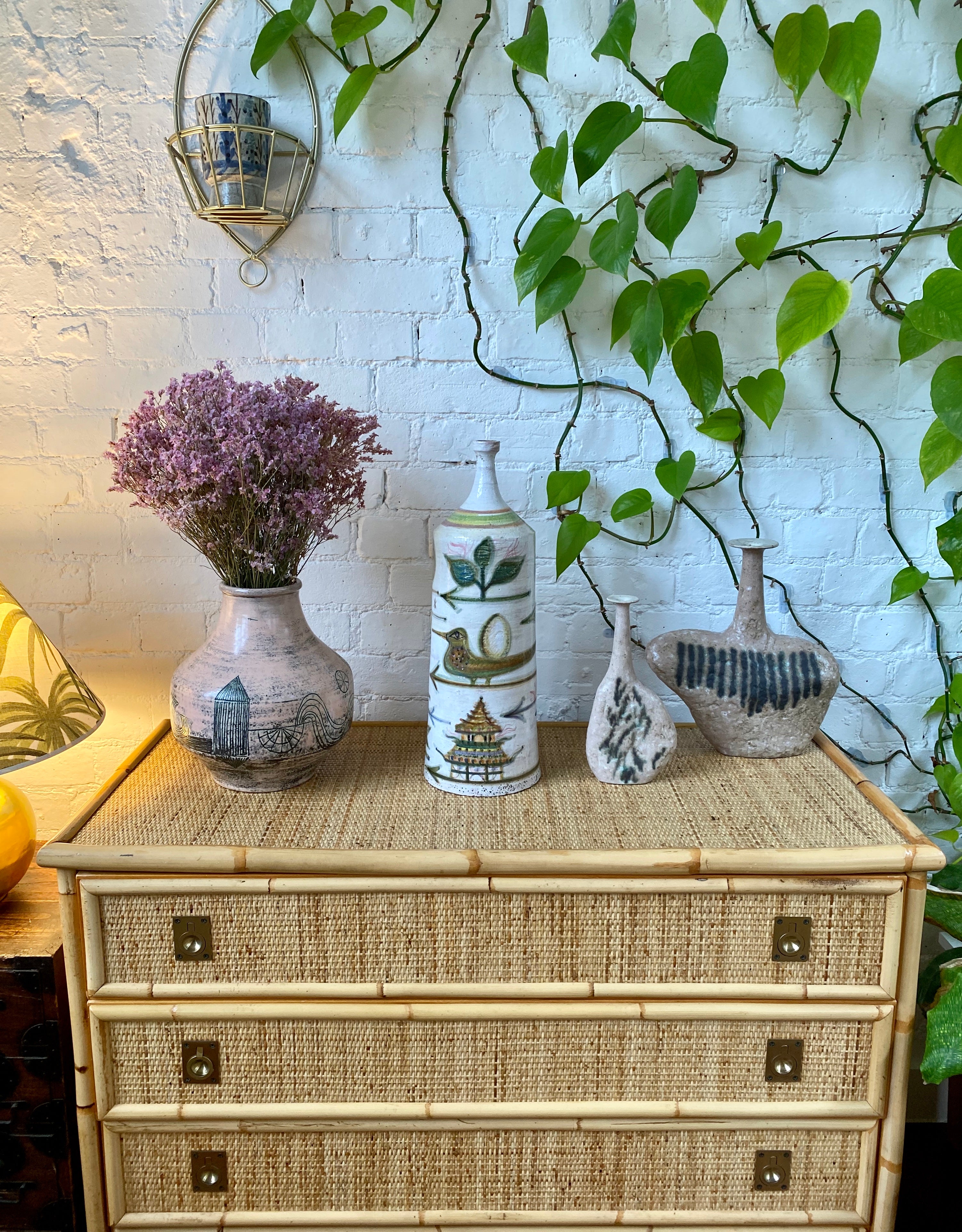 Decorative French Ceramic Bottle-Shaped Vase by David Sol (circa 1950s ...